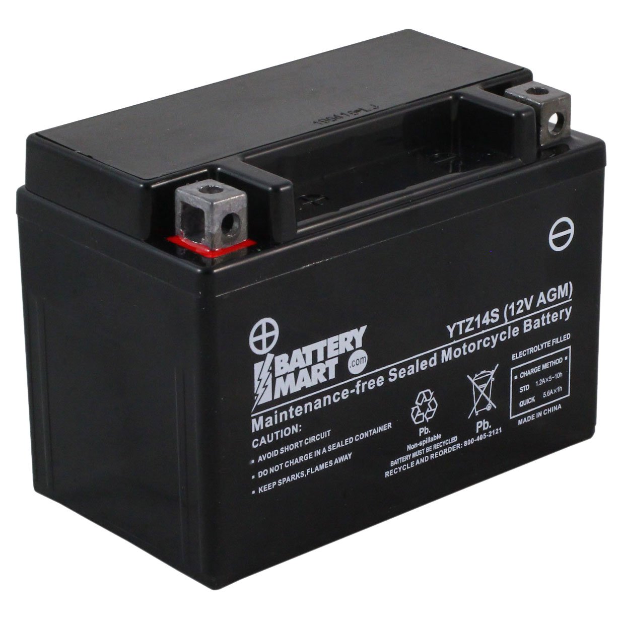 YTZ14S-BS AGM Maintenance Free Battery - Free Shipping: BatteryMart.com