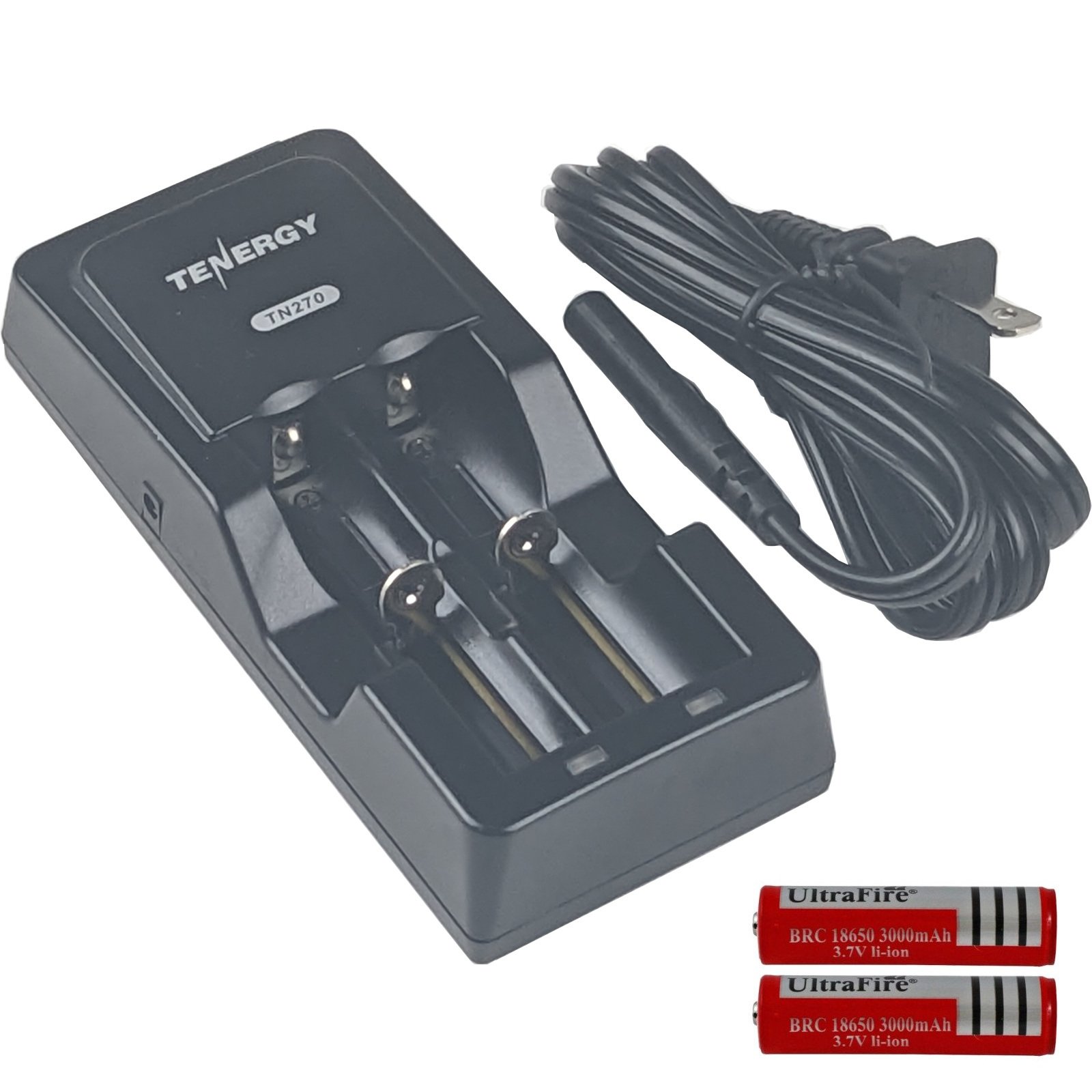 Tenergy TN270 2-Channel 18650/18500/14500 Battery Charger with 2x 18650 ...