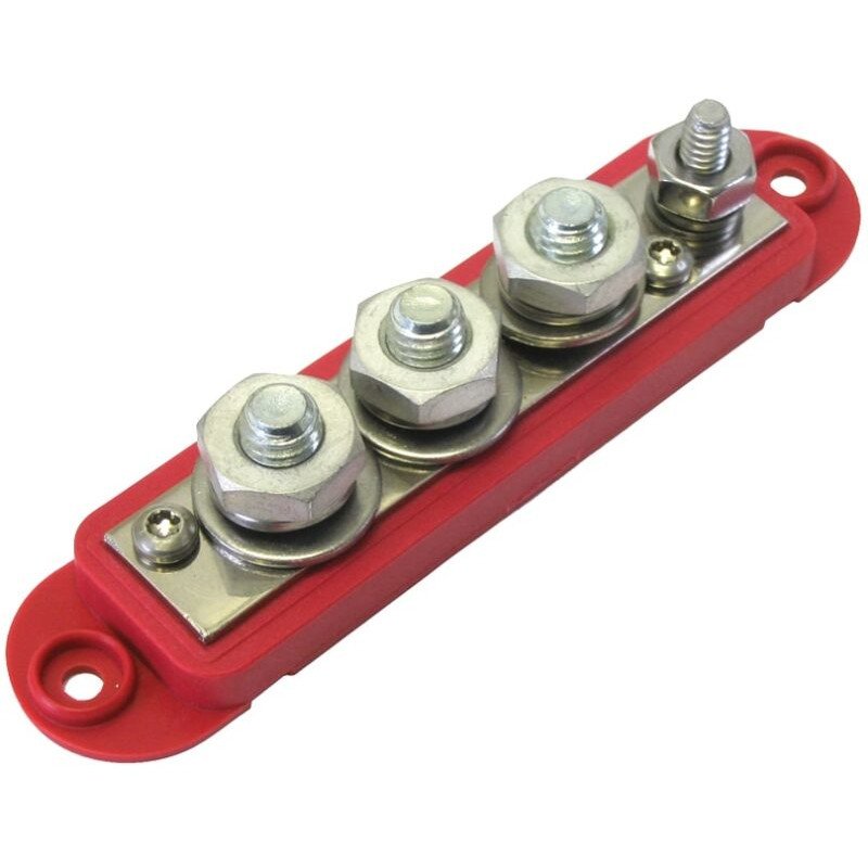 QuickCable 4-Point, 210 Amp Terminal Bus Bar (Red) | Battery Mart