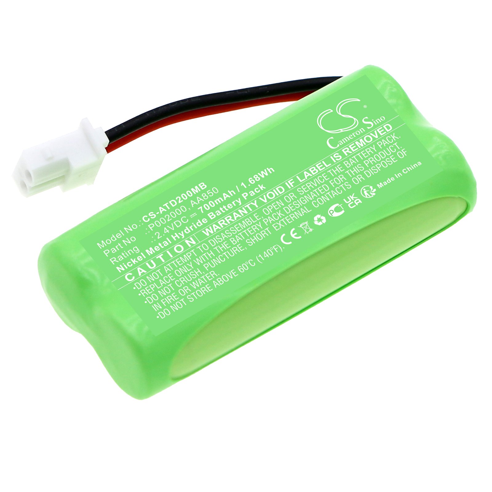 Replacement Alecto P002000, AA850 Baby Monitor Battery (2.4V, 0.7Ah ...