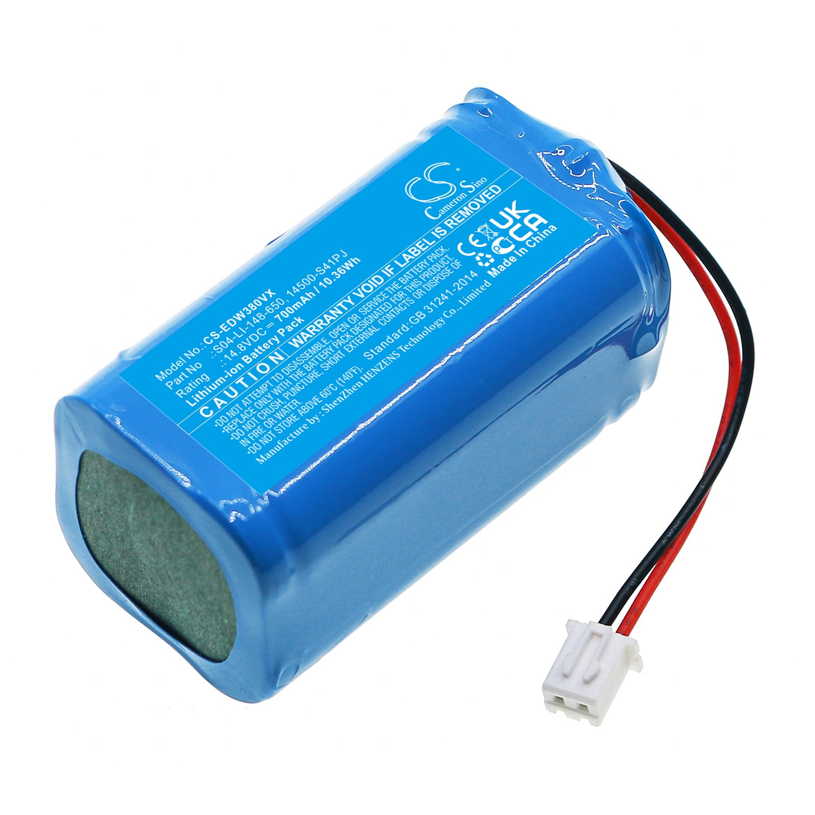 Replacement Ecovacs S04-LI-148-650 Vacuum Battery (14.8V, 0.7Ah, Li-Ion ...