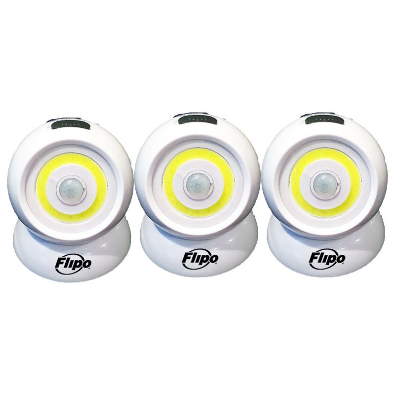 Flipo Revolution Motion Sensing COB LED Spotlight [3 Pack] | Battery Mart