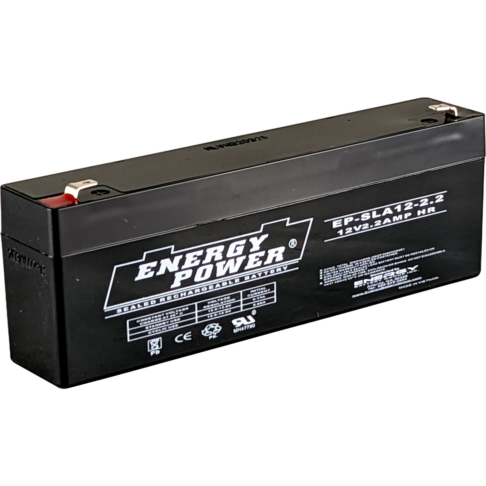 12 Volt 2.2 Ah Sealed Lead Acid Rechargeable Battery - F1 Terminal ...