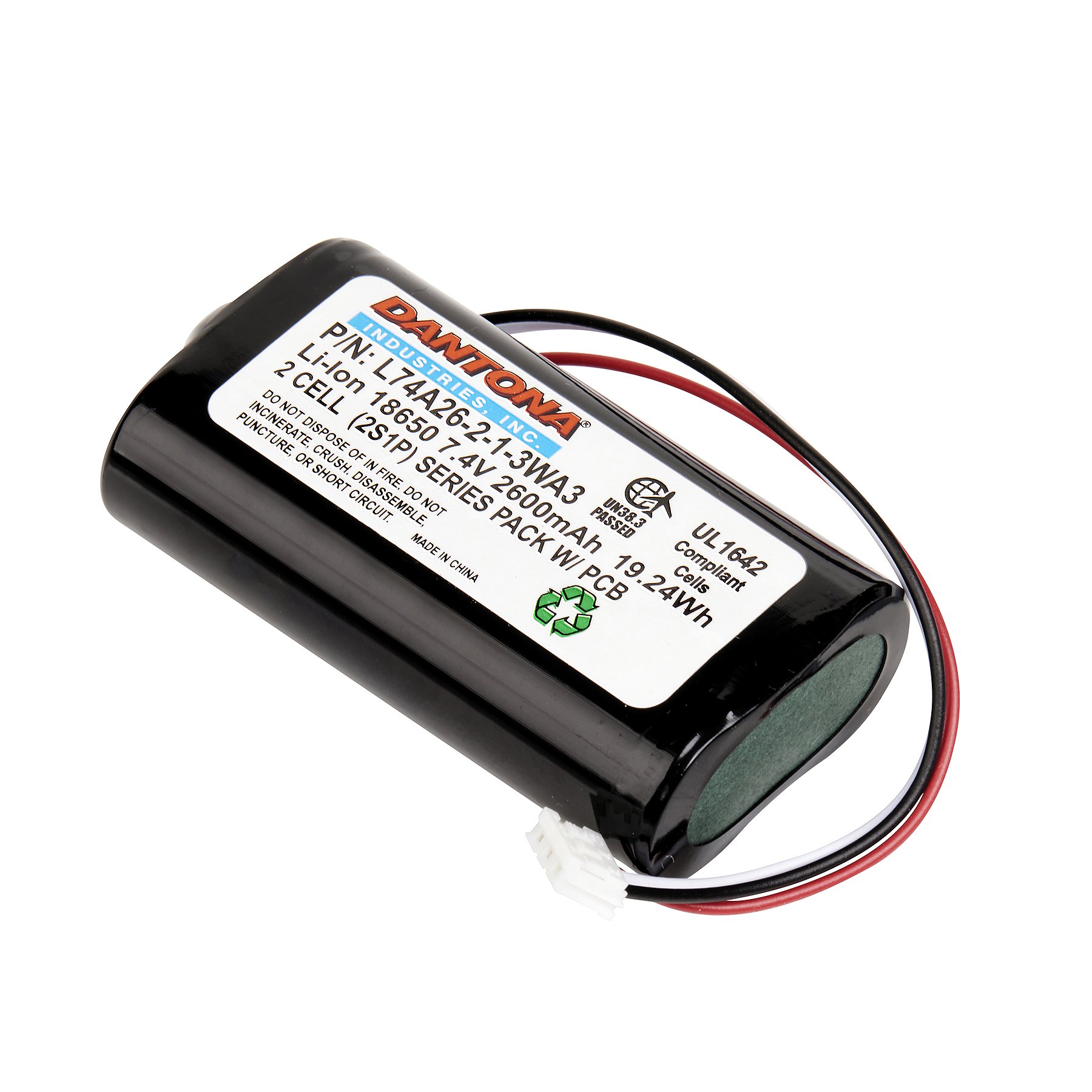 7.4 Volt, 5.2 Ah Lithium Ion Battery Pack | Battery Mart