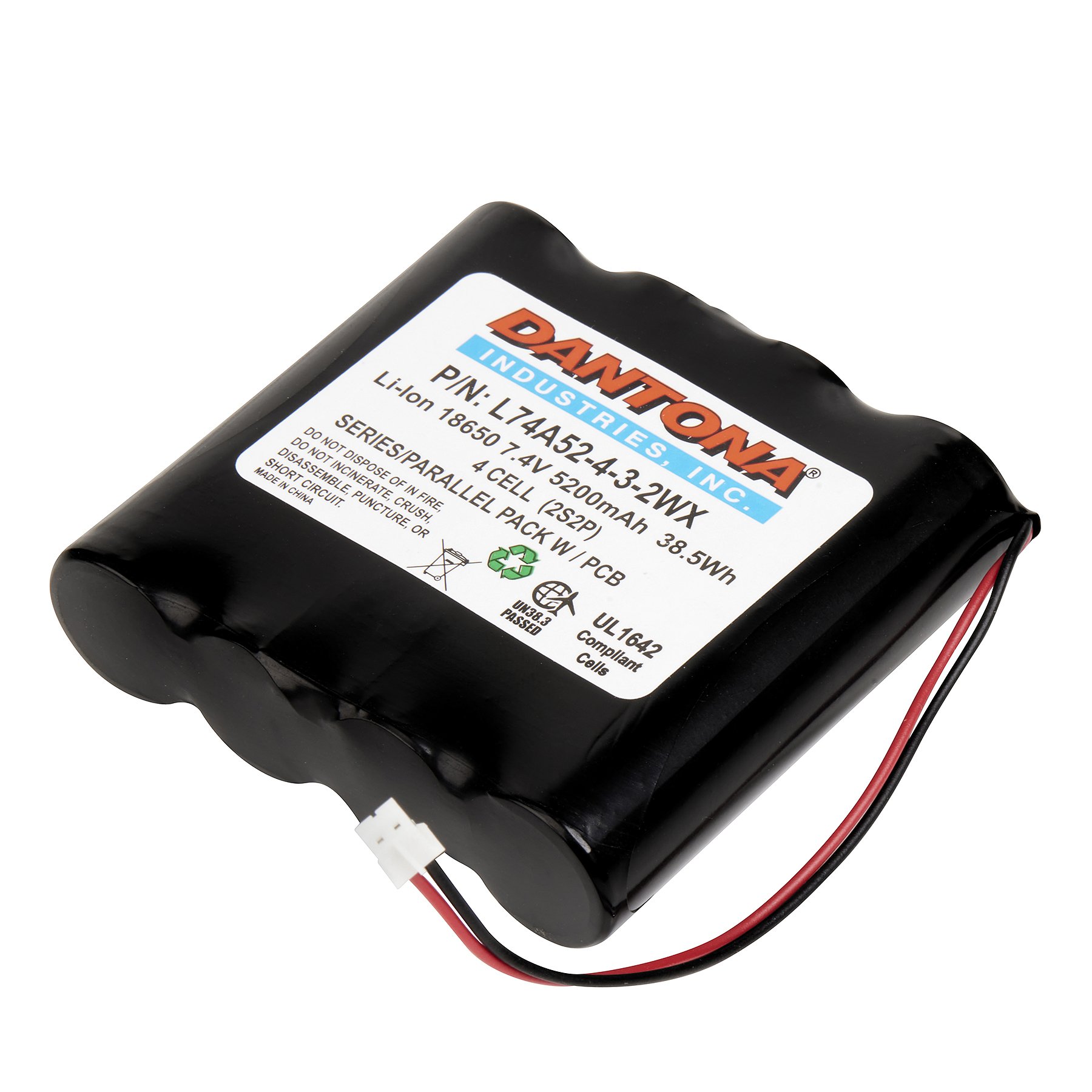 7.4 Volt, 5.2 Ah Lithium Ion Battery Pack | Battery Mart