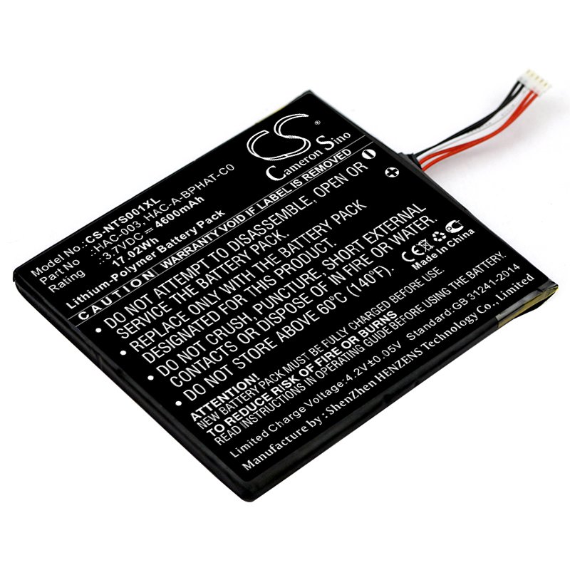 Replacement Nintendo Switch HAC-001 Battery (3.7 Volt, 4.6 Ah, Li-Poly ...