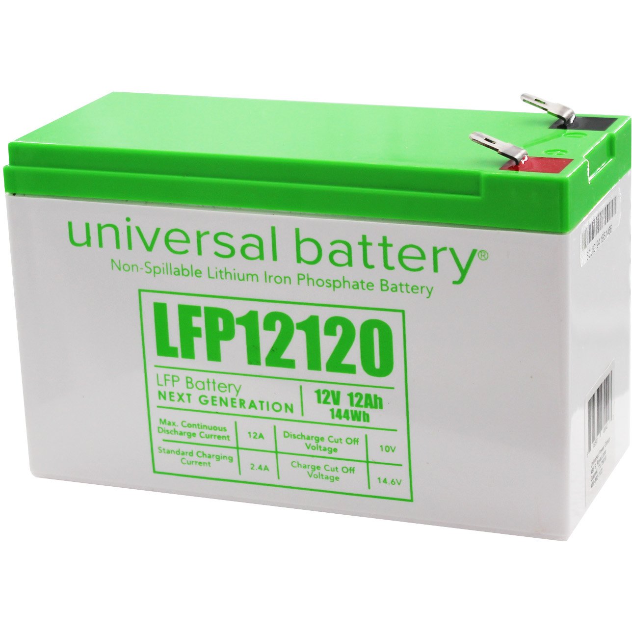 Universal LFP12120 LiFePO4 Rechargeable Battery (12 Volt, 12 Ah) - F2 ...