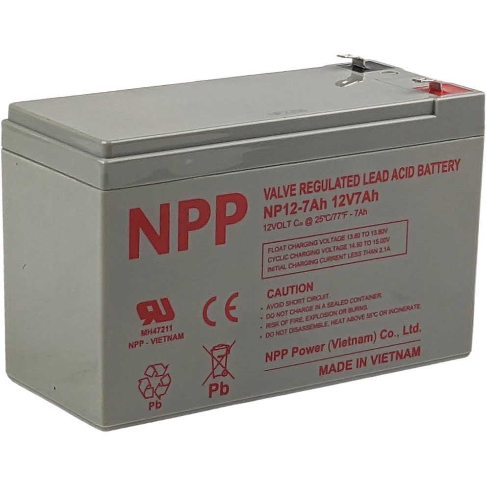 12 Volt 7 Ah Sealed Lead Acid Rechargeable Battery - F1 Terminal ...