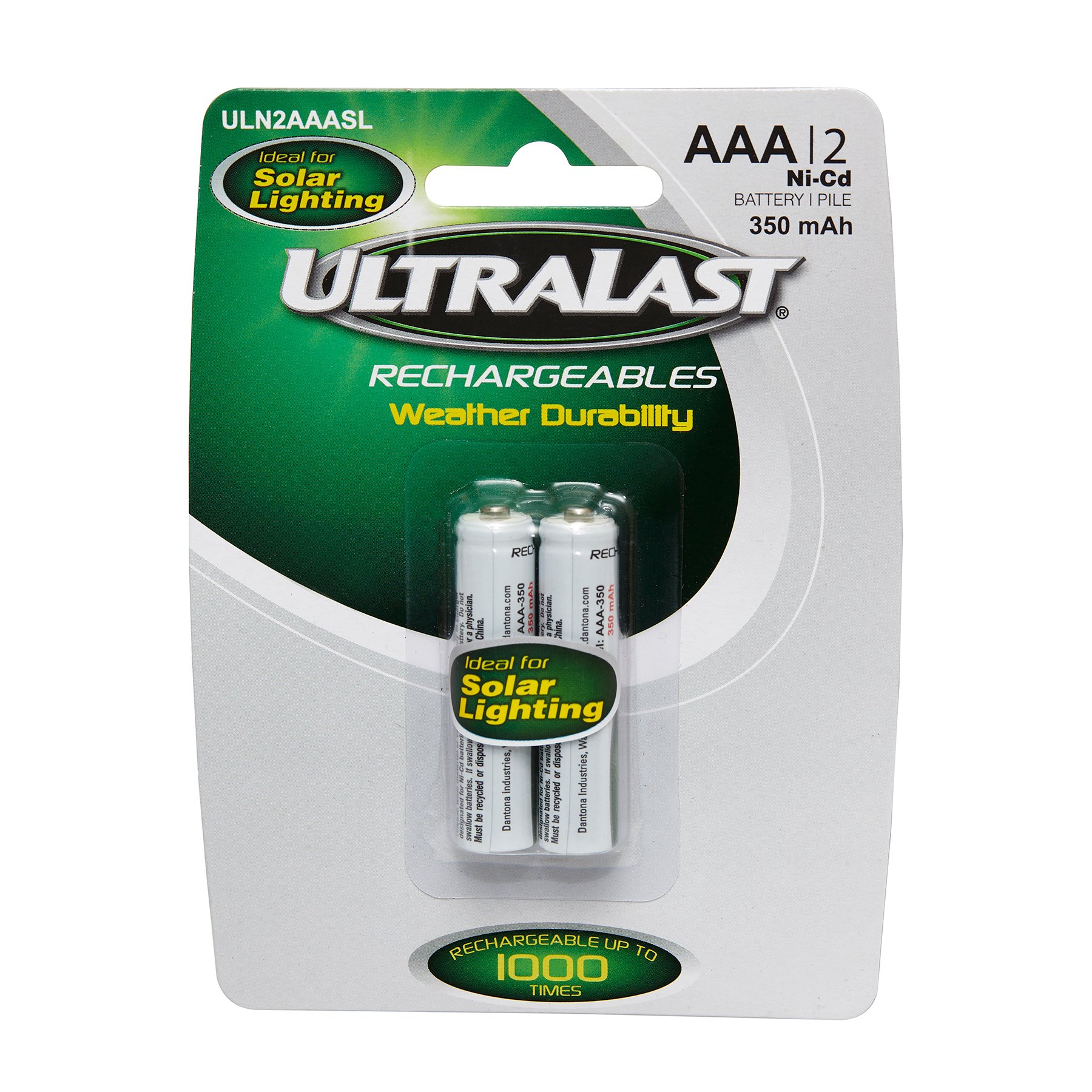 Ultralast AAA NiCd Rechargeable Solar Light Batteries [2 Pack ...