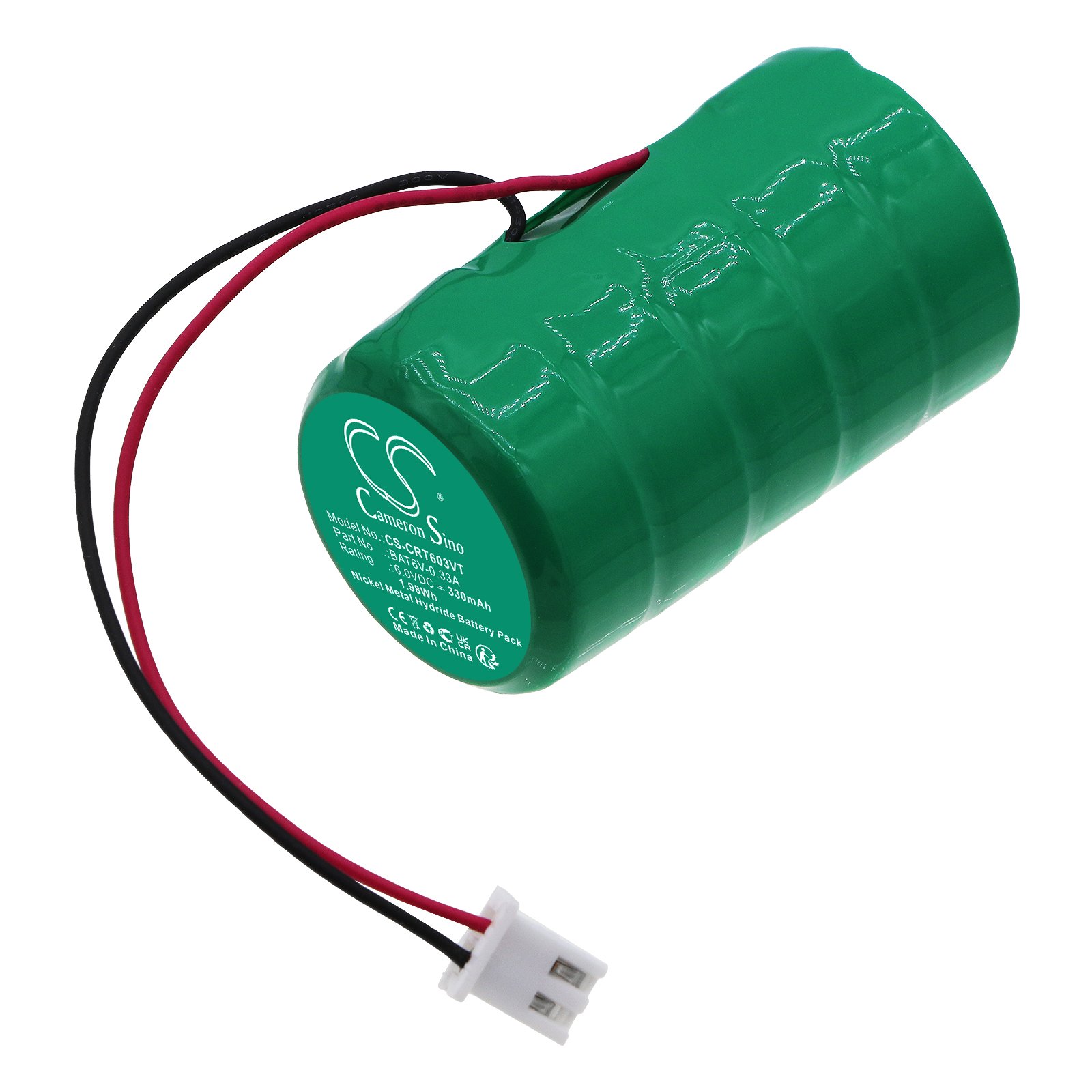 Replacement CQR BAT6V-0.33A Alarm System Battery (6V, 330 mAh, NiMH ...