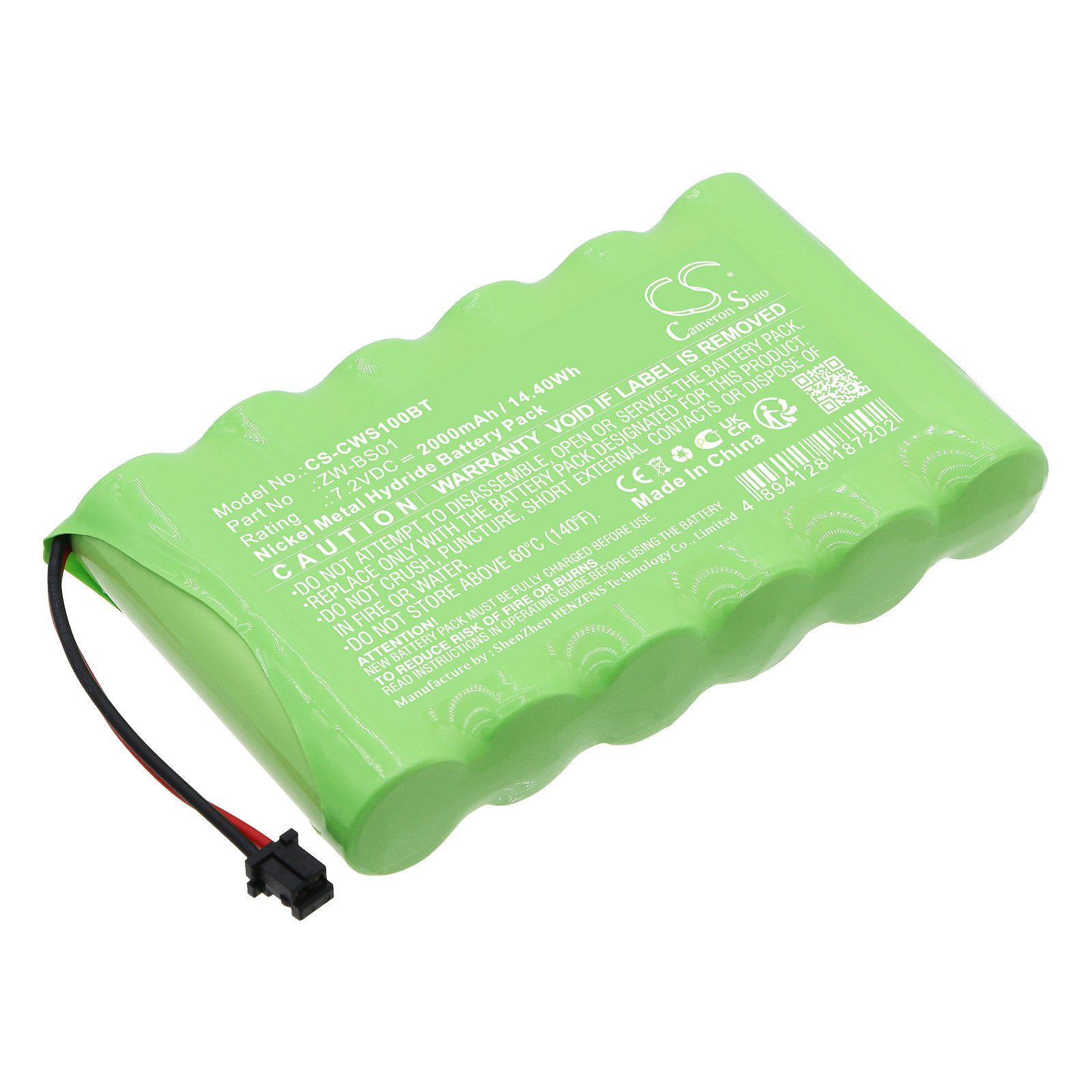 Replacement CaddX ZW-BS01 Alarm System Battery (7.2 Volt, 2000 mAh ...
