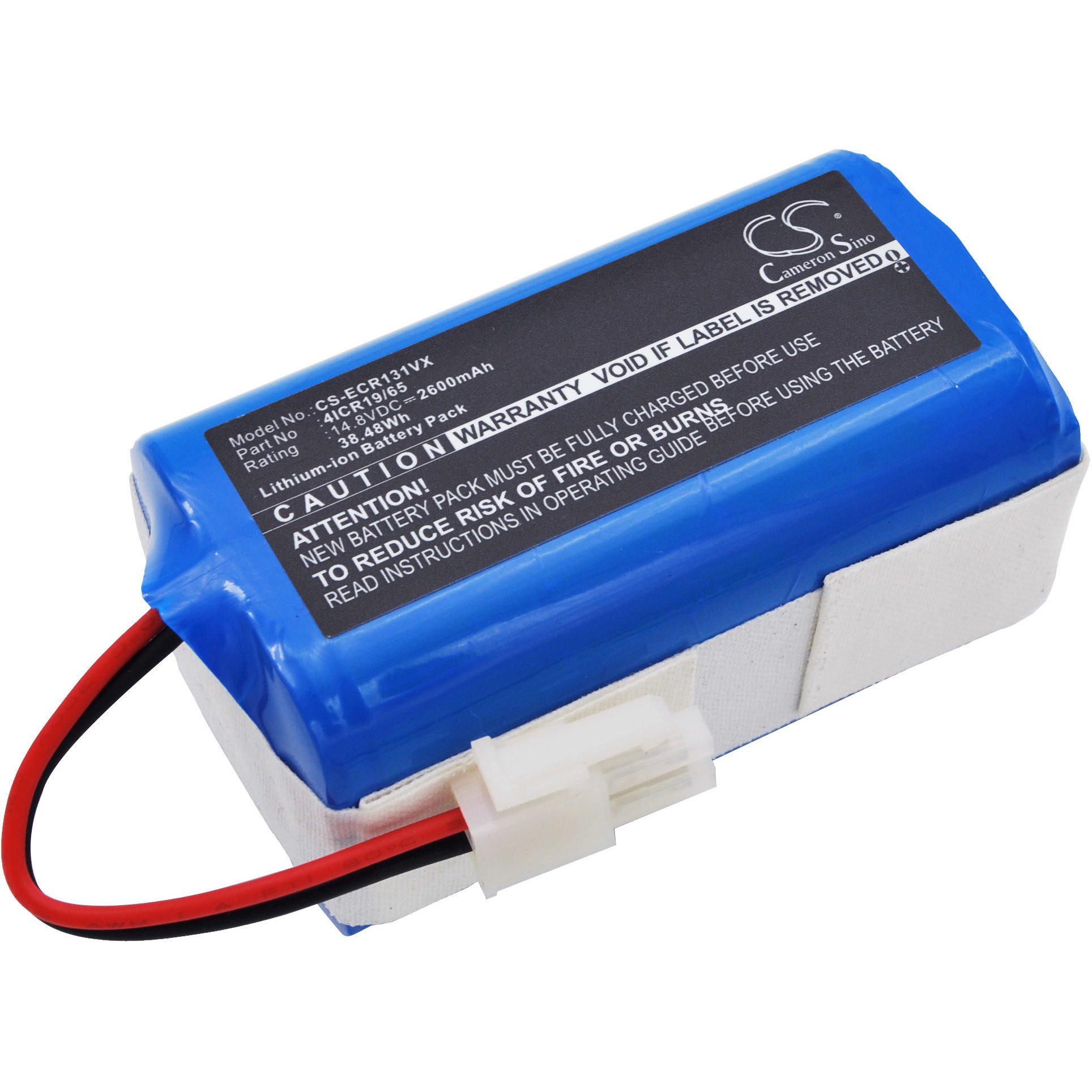 Replacement Ecovacs 4ICR19/65 Vacuum Battery (14.8 Volt, 2600 mAh, Li ...