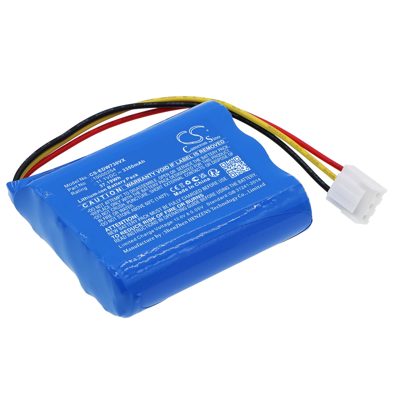 Replacement Ecovacs 10000254 Vacuum Battery (11.1 Volt, 3350 mAh, Li ...
