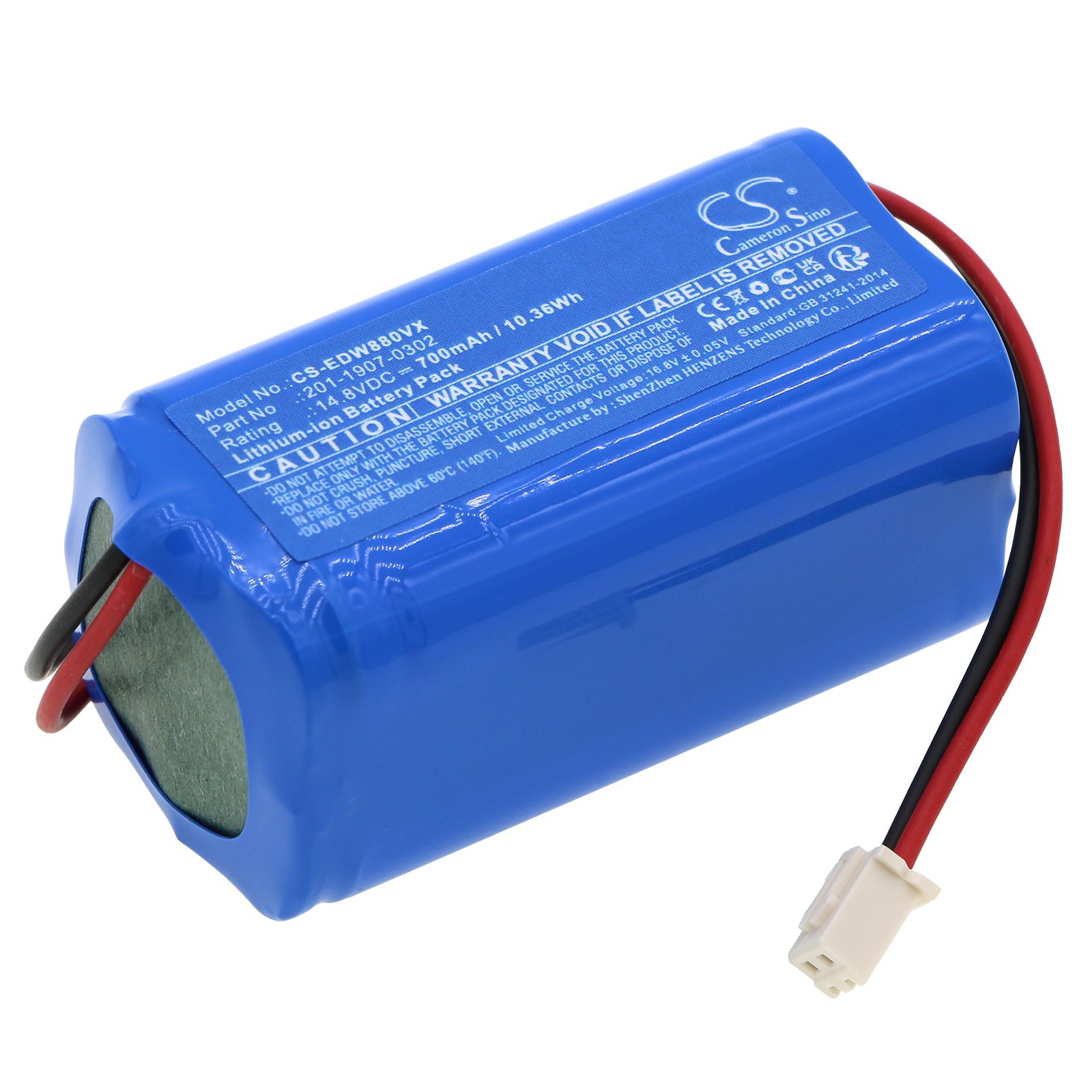 Replacement Ecovacs 201-1907-0302 Vacuum Battery (14.8V, 700 mAh, Li ...