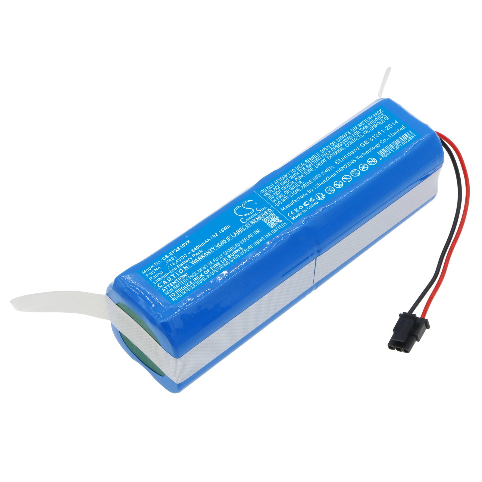 Replacement Eufy PA61 Vacuum Battery (14.4 Volt, 6400 mAh, Li-Ion ...