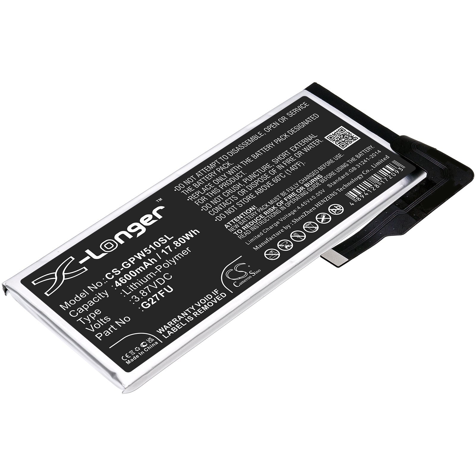 Replacement Google Pixel 5a Cell Phone Battery (3.87 Volt, 4600 mAh, Li ...