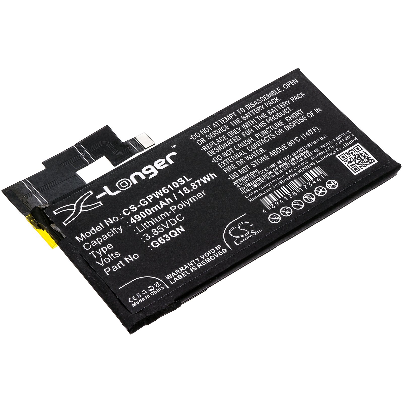 Replacement Google Pixel 6 Pro Cell Phone Battery (3.85 Volt, 4900 mAh ...