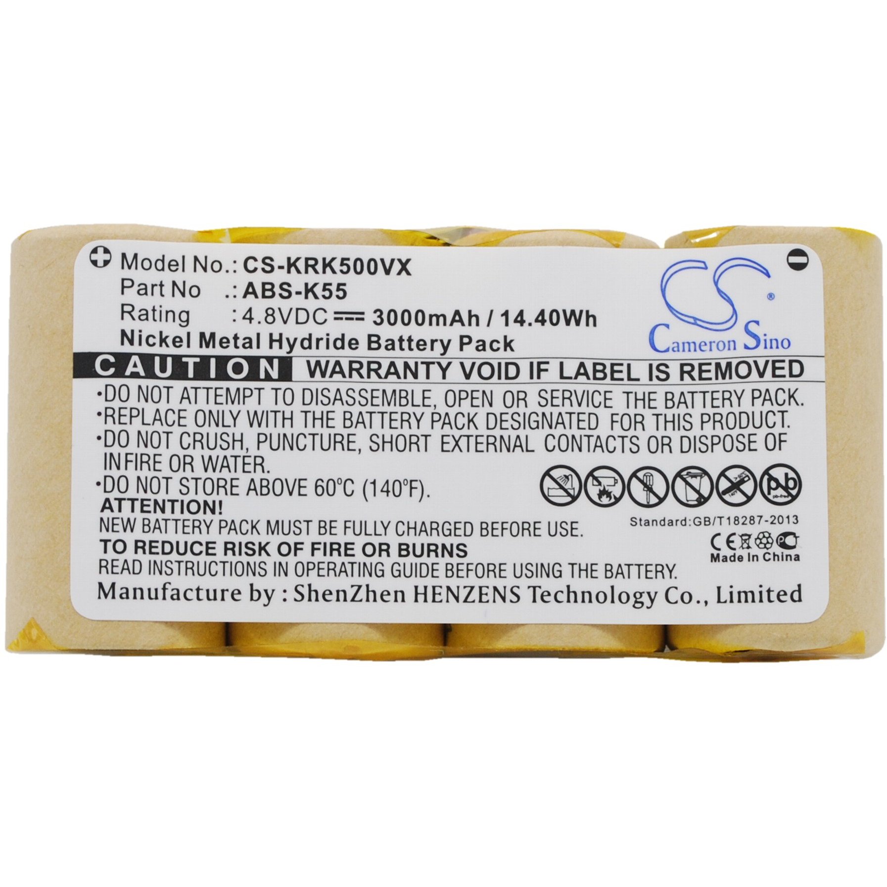 Replacement KARCHER ABS-K55 Vacuum Battery (4.8 Volt, 3000 mAh, NiMH ...