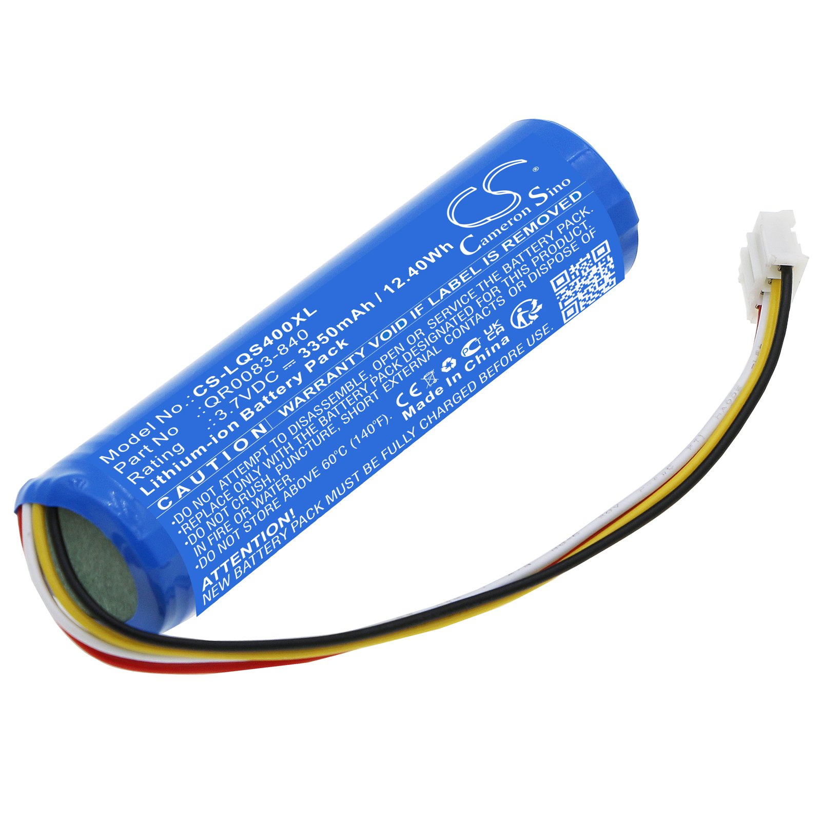 Replacement Qolsys QR0083-840 Alarm System Battery (3.7 Volt, 3350 mAh ...