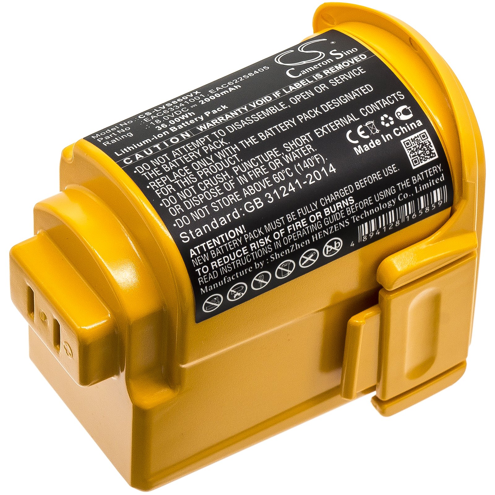 Replacement LG EAC62258401 Vacuum Battery (18 Volt, 2000 mAh, Li-Ion ...