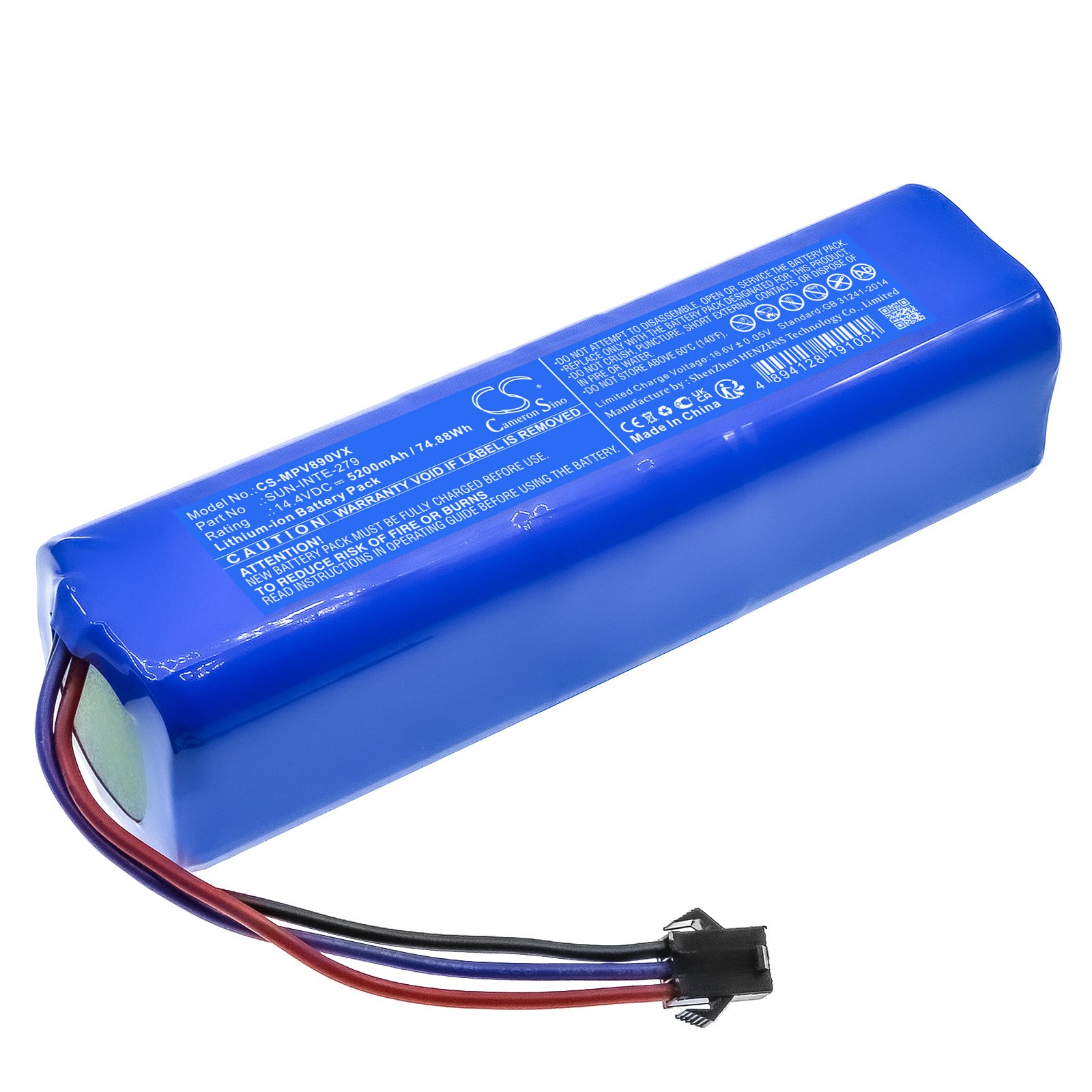 Replacement Mamibot SUN-INTE-279 Vacuum Battery (14.4V, 5200 mAh, Li-Ion) | Battery Mart