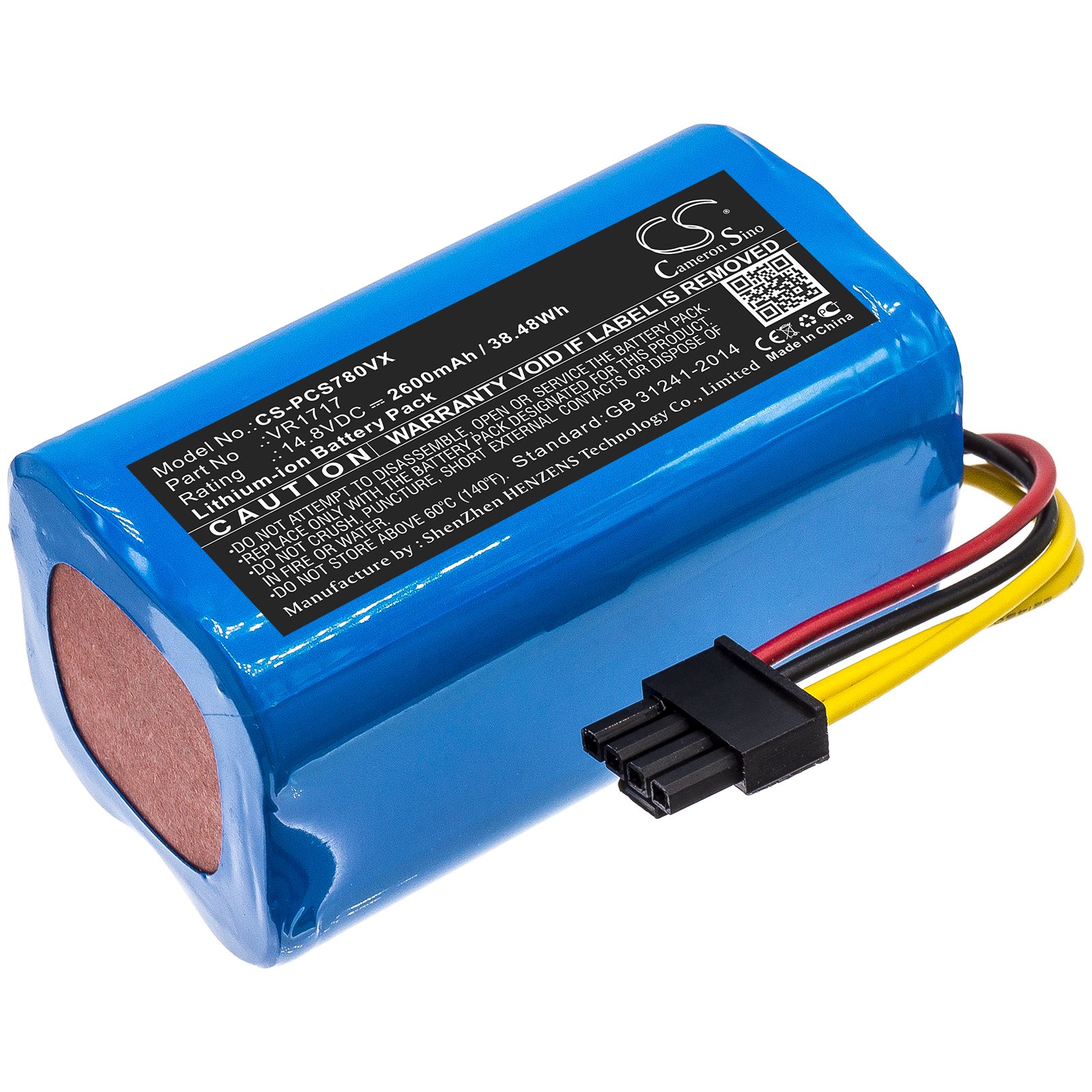 Replacement Proscenic VR1717 Vacuum Battery (14.8 Volt, 2600 mAh, Li ...