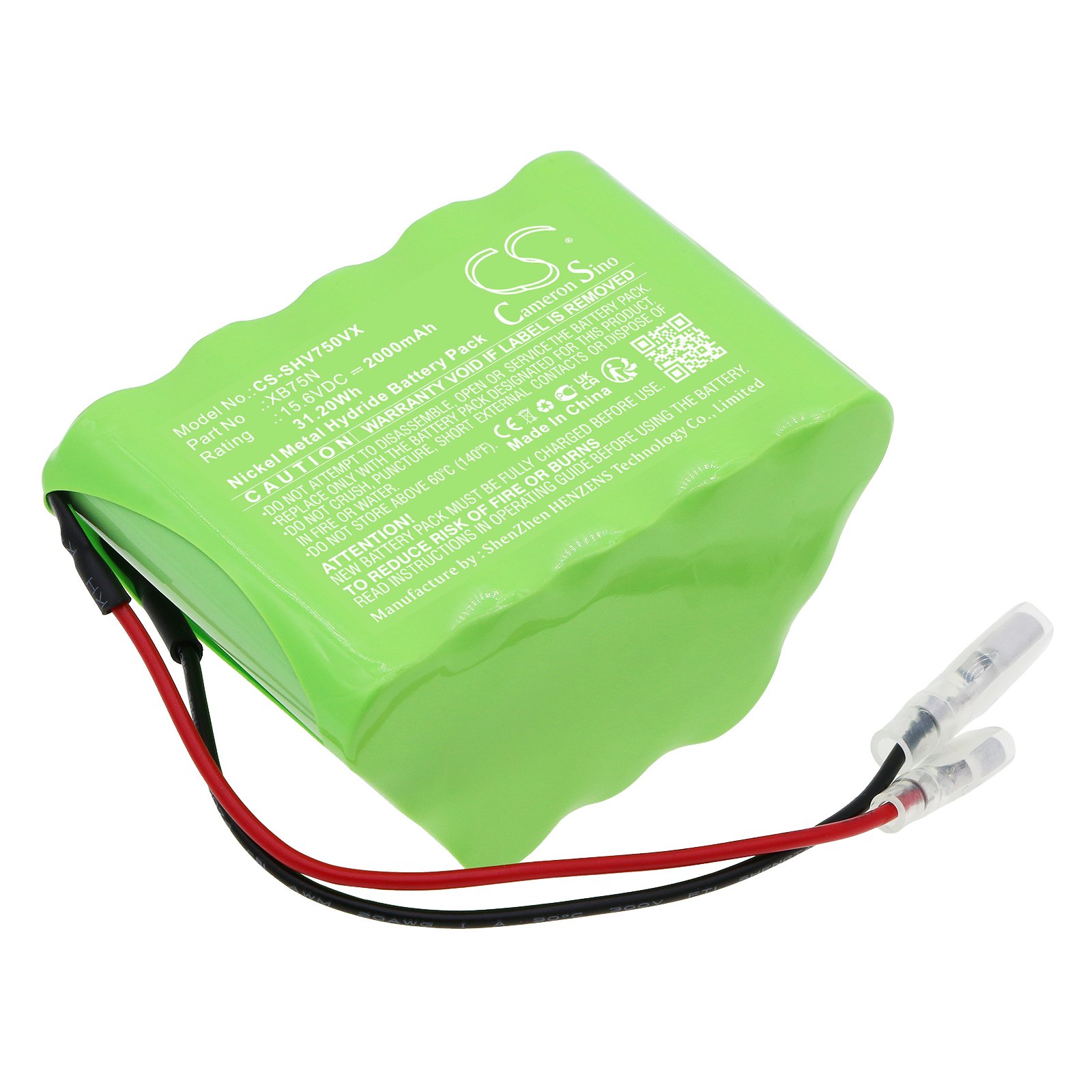 Replacement Shark XB75N Vacuum Battery (15.6V, 2000 mAh, NiMH ...