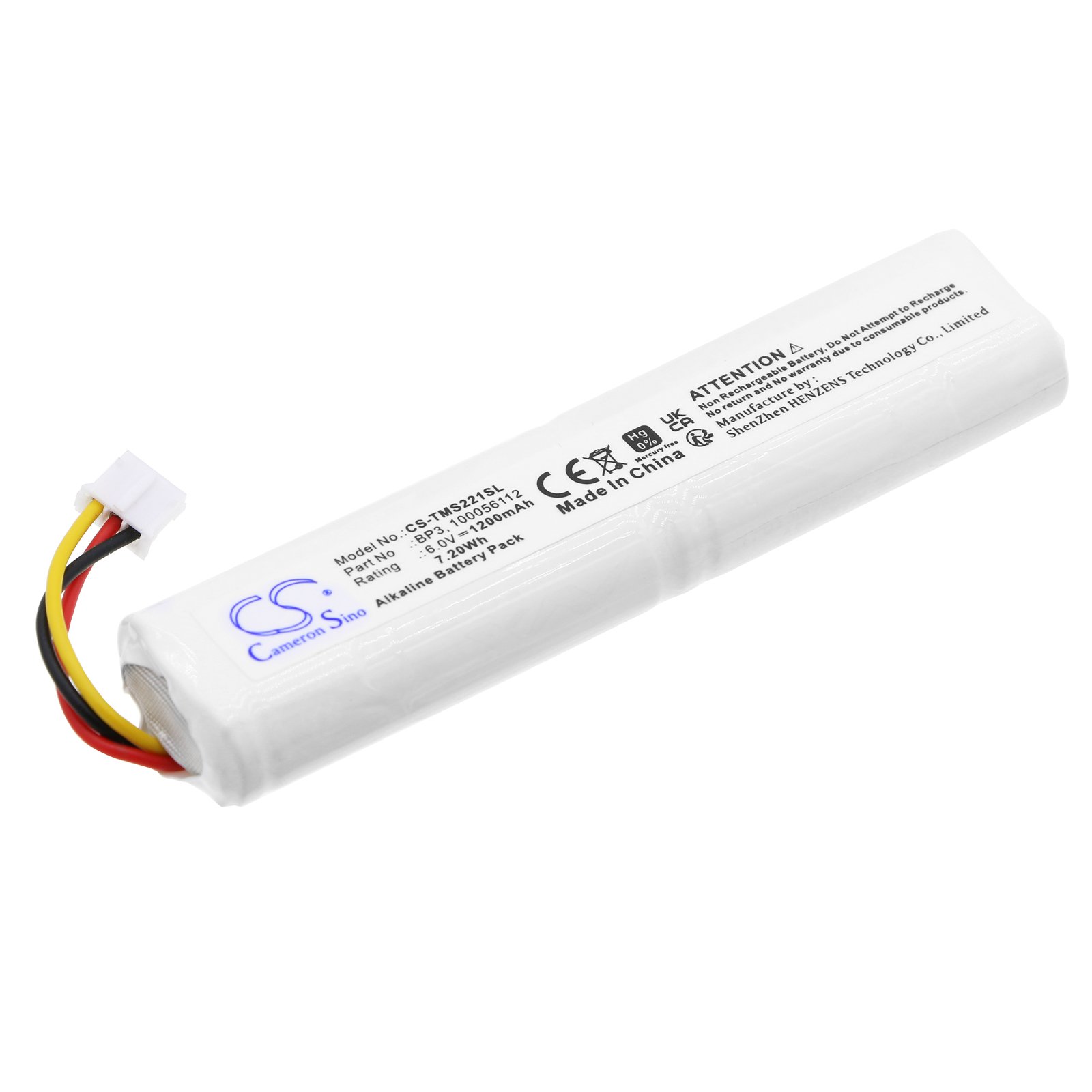 Replacement Telenot BP3 Alarm System Battery (6V, 1.2Ah, Alkaline ...