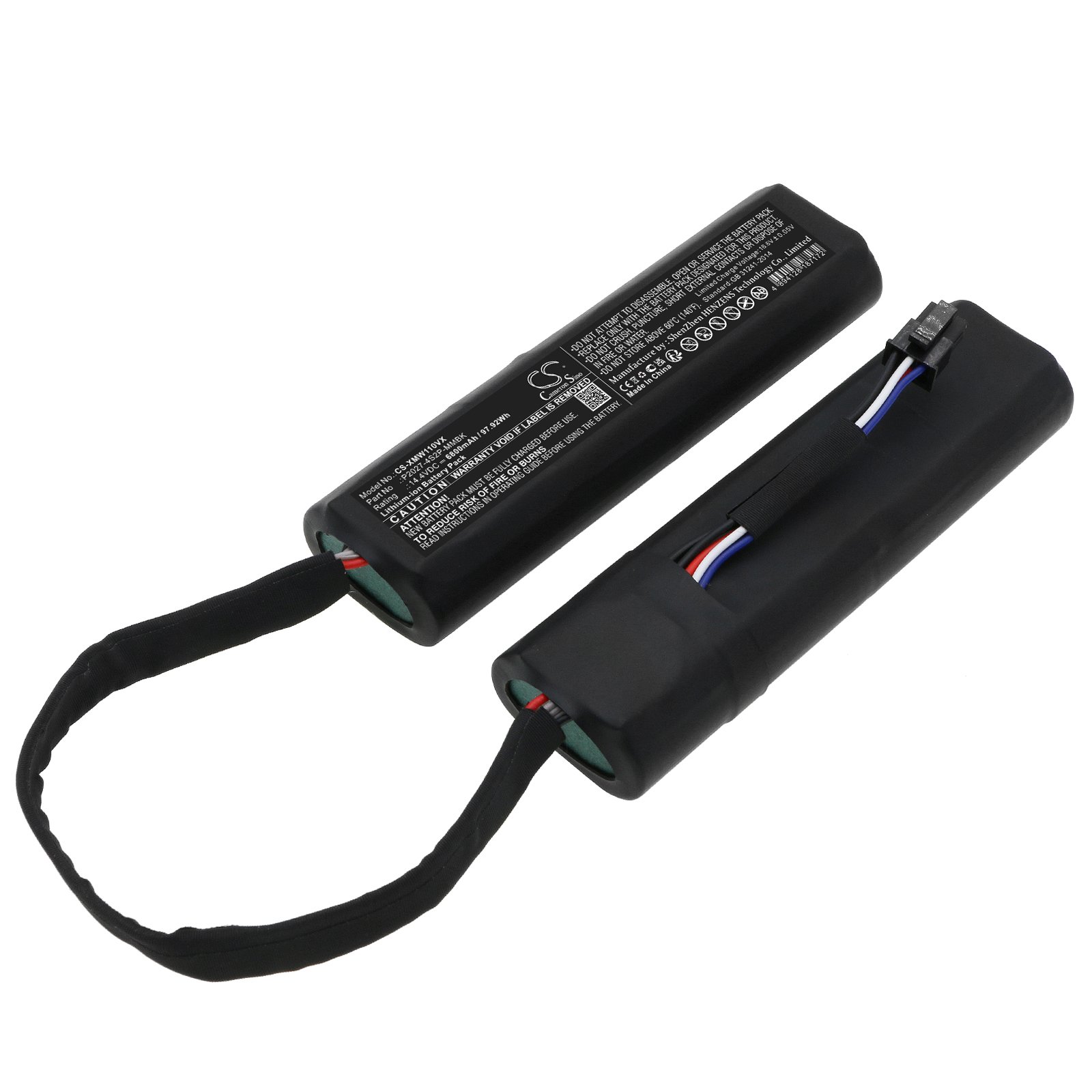 Replacement Xiaomi P2027-4S2P-MMBK Vacuum Battery (14.4 Volt, 6800 mAh ...
