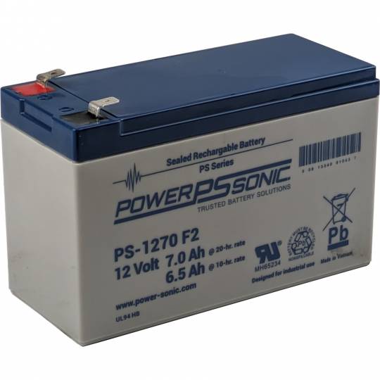 Power Sonic 12 Volt 7 Ah Sealed Lead Acid Rechargeable Battery F2 Terminals