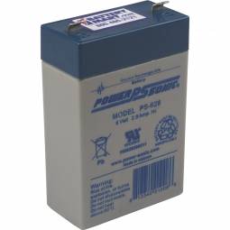 Power Sonic PS-628 6 Volt 2.9 Ah Sealed Lead Acid Rechargeable Battery ...