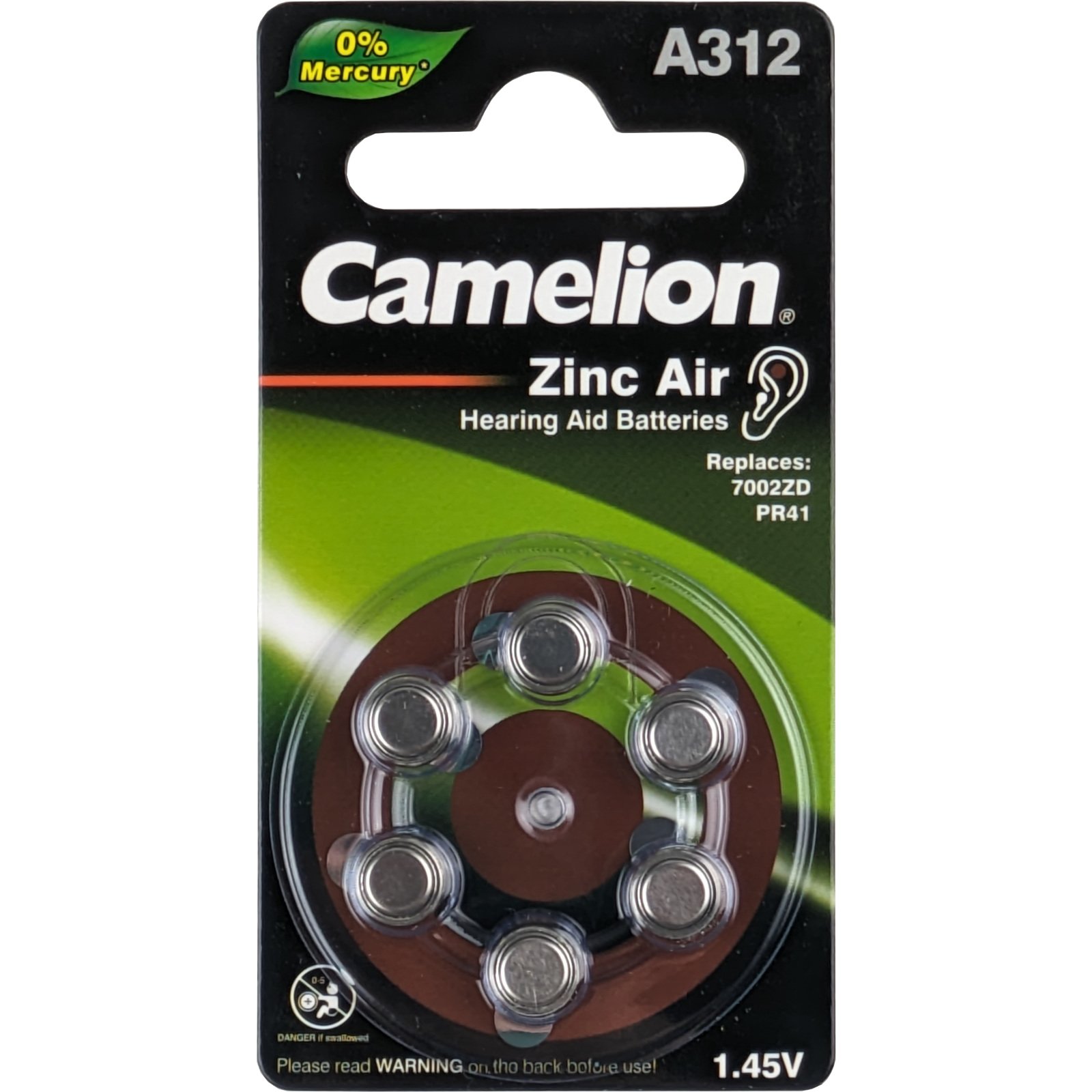 Size 312 Hearing Aid Batteries - 6 Pack | Battery Mart