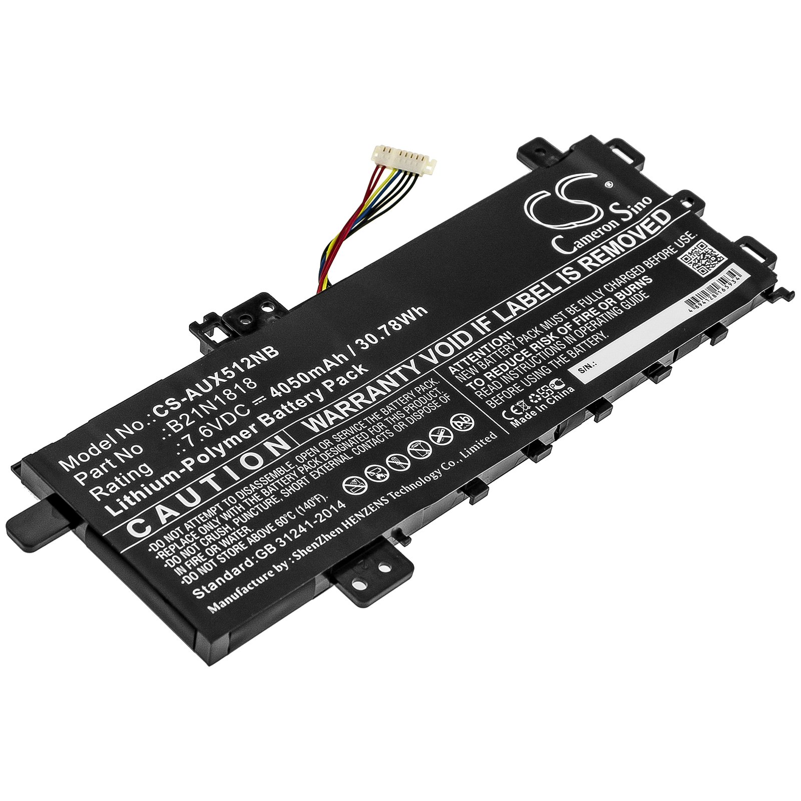 Replacement Asus B21N1818 Laptop Battery (7.6 Volt, 4050 mAh, Li-Poly ...