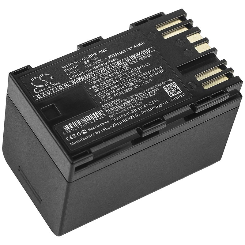 Replacement Canon BP-A30 Camera Battery (14.4 Volt, 2600 mAh, Li-Ion ...