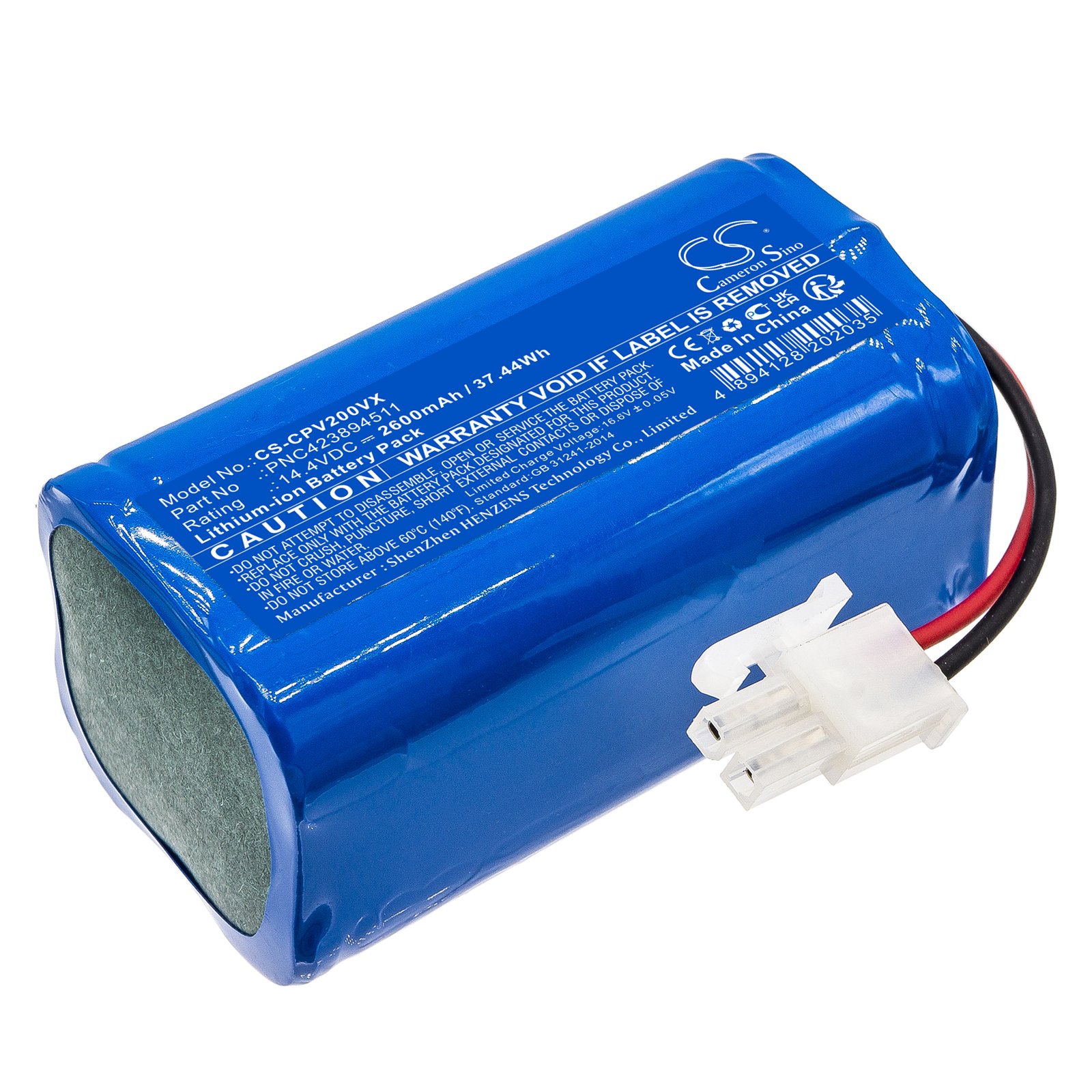 Replacement Concept CON 01 Vacuum Battery (14.4 Volt, 2600 mAh, Li-Ion ...