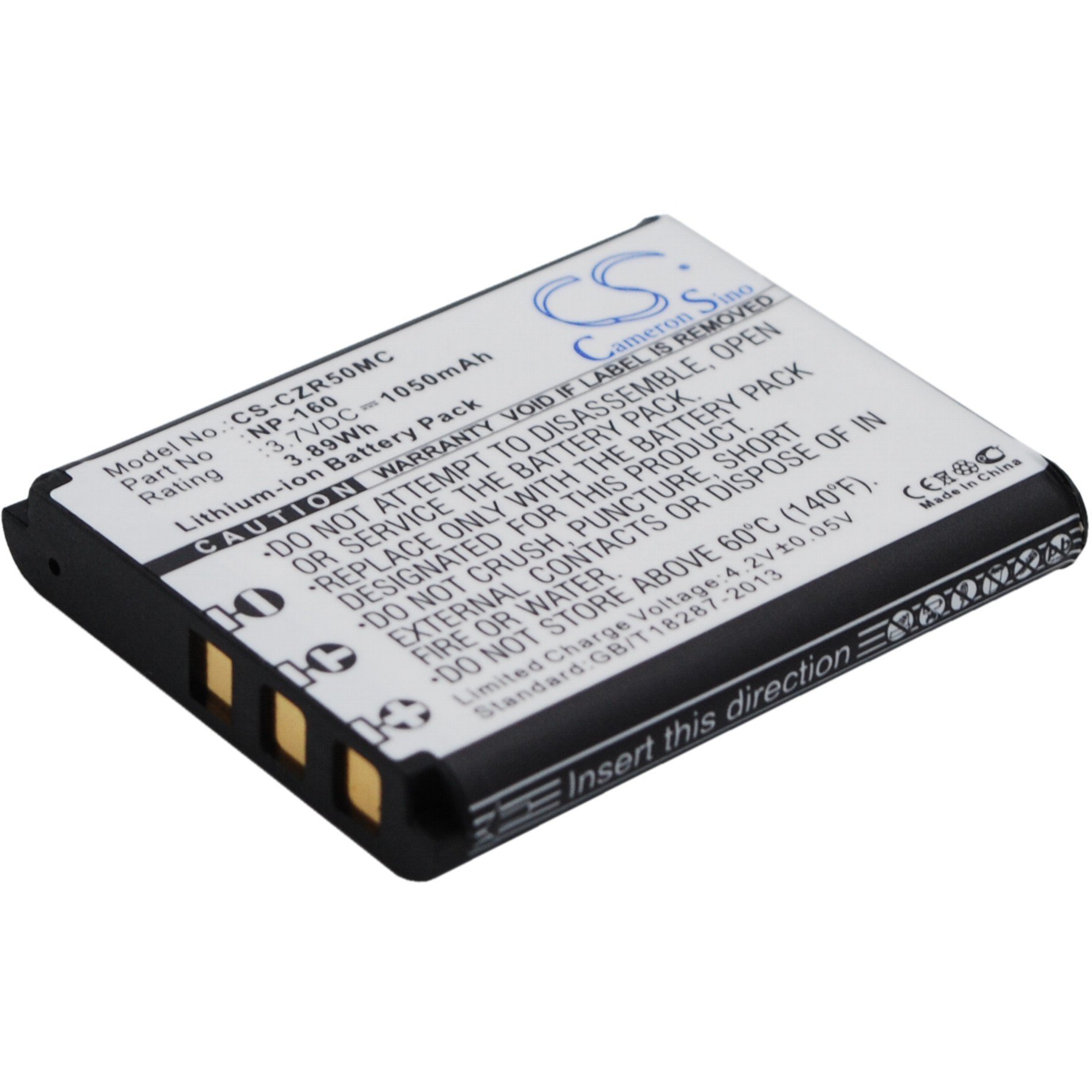 Replacement Casio NP-160 Camera Battery (3.7 Volt, 1050 mAh, Li-Ion ...