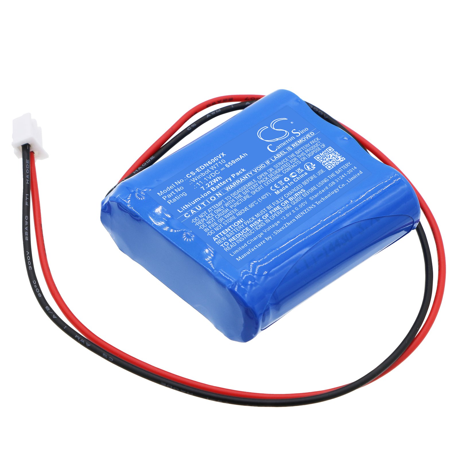 Replacement Ecovacs Winbot W730 Vacuum Battery (11.1 Volt, 650 mAh, Li ...