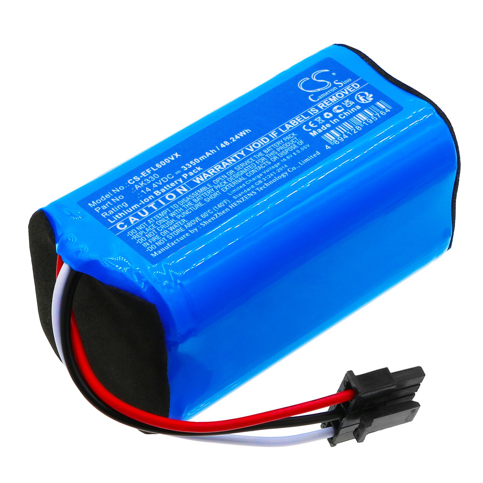 Replacement Eufy AK330 Vacuum Battery (14.4 Volt, 3350 mAh, Li-Ion ...