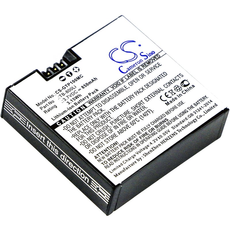 Replacement GOTOP TB-800Li Camera Battery (3.7 Volt, 850 mAh, Li-Ion ...