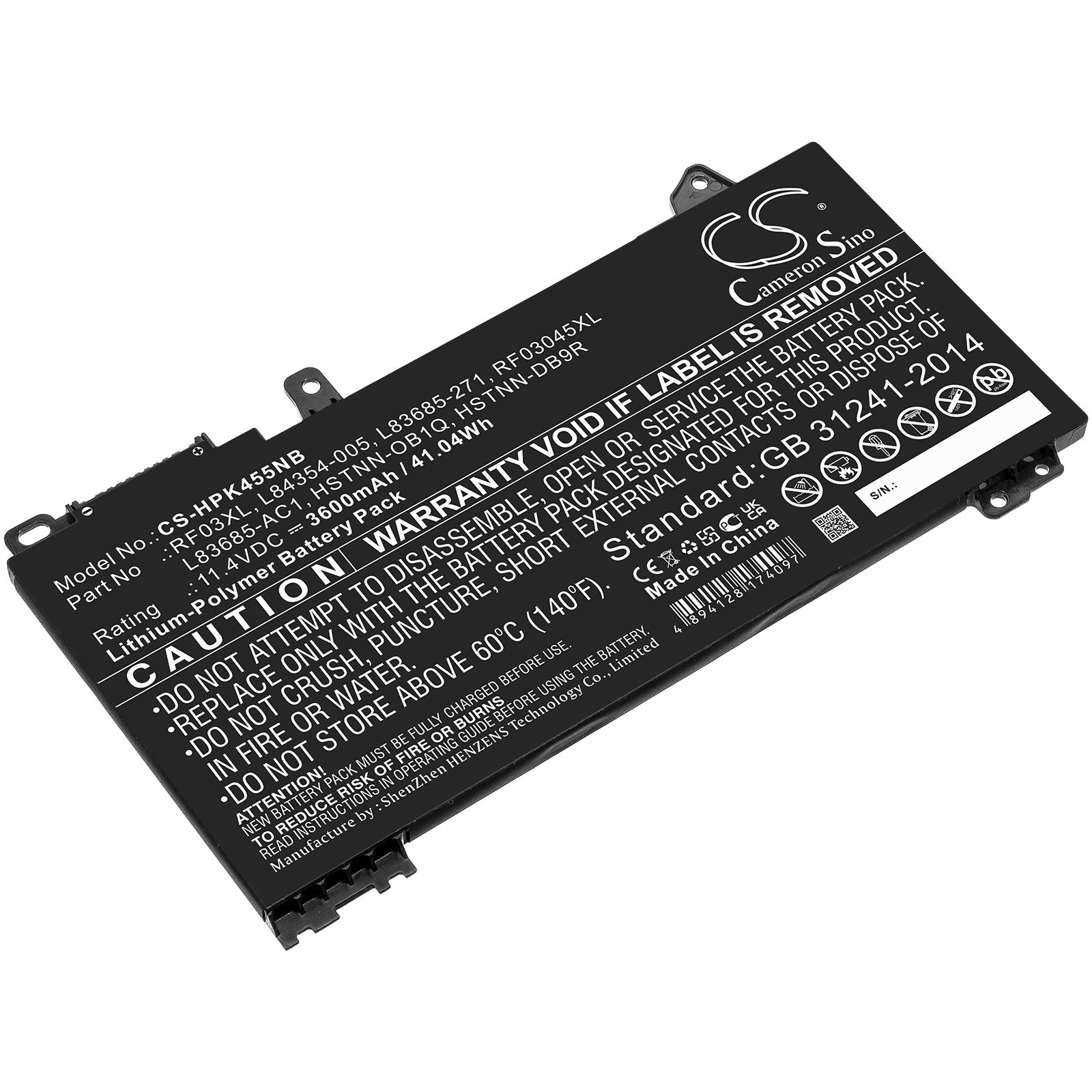 Replacement HP Pavilion Laptop Battery (11.4V, 3.6Ah, Li-Poly ...