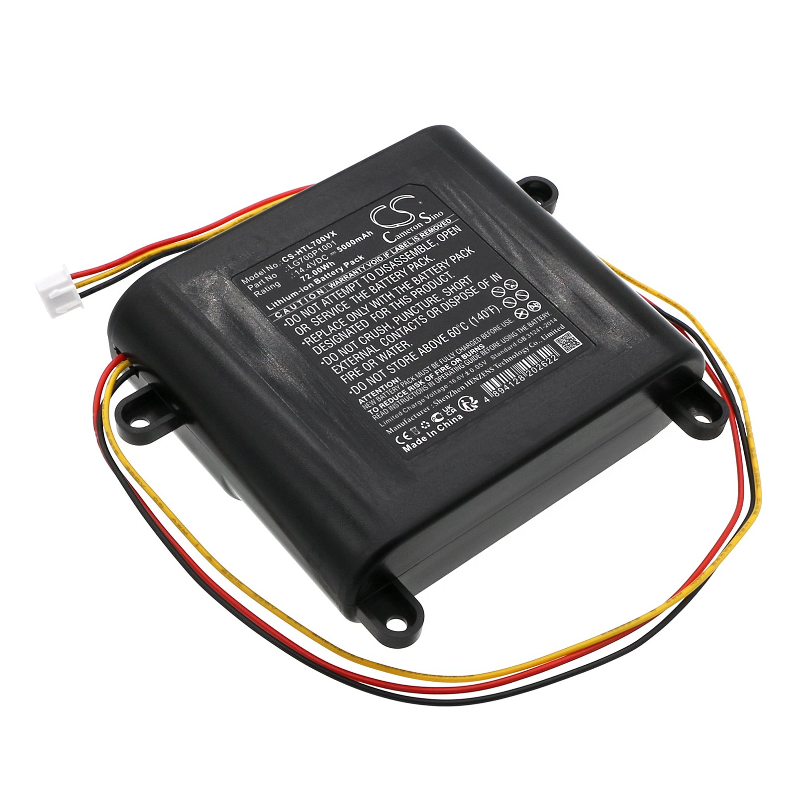 Replacement Hobot LG700P1001 Vacuum Battery (14.4 Volt, 5000 mAh, Li ...