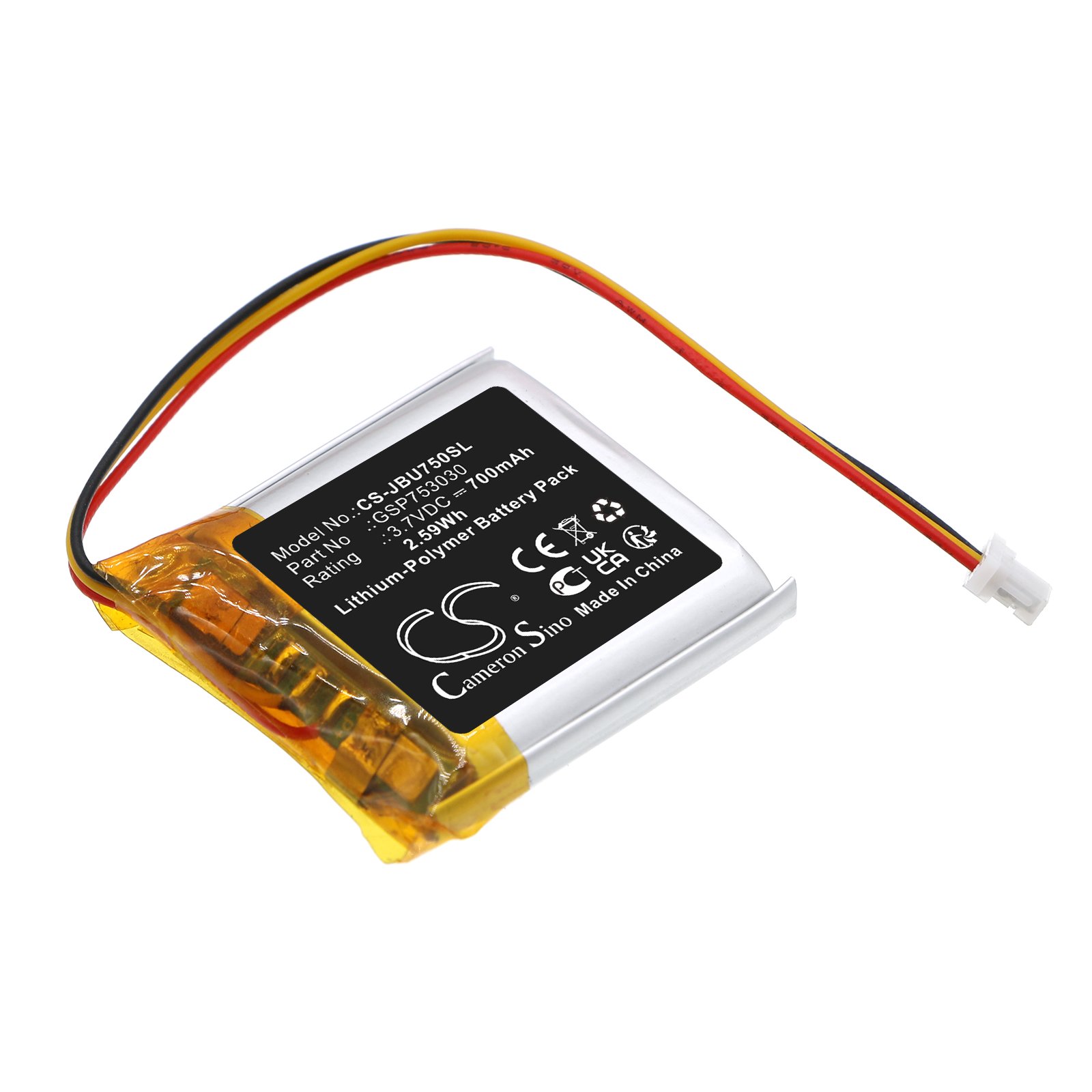 Replacement JBL Tune 750 Speaker Battery (3.7 Volt, 700 mAh, Li-Poly ...