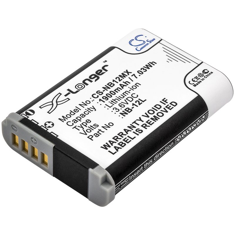 Replacement Canon NB-12L Camera Battery (3.6 Volt, 1900 mAh, Li-Ion ...