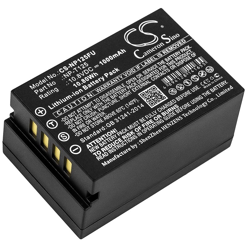 Replacement Fujifilm NP-T125 Camera Battery (10.8 Volt, 1000 mAh, Li ...