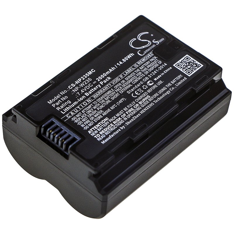 Replacement Fujifilm NP-W235 Camera Battery (7.4 Volt, 2000 mAh, Li-Ion ...