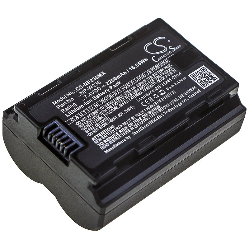 Replacement Fujifilm NP-W235 Camera Battery (7.4 Volt, 2250 mAh, Li-Ion ...