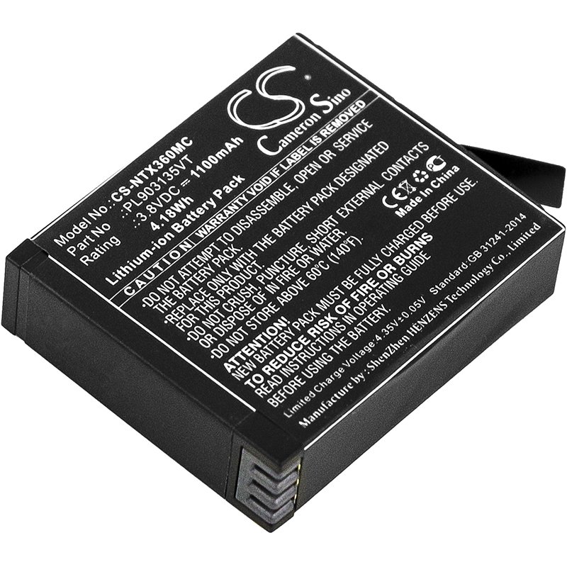 Replacement Insta360 PL903135VT Camera Battery (3.8 Volt, 1100 mAh, Li ...