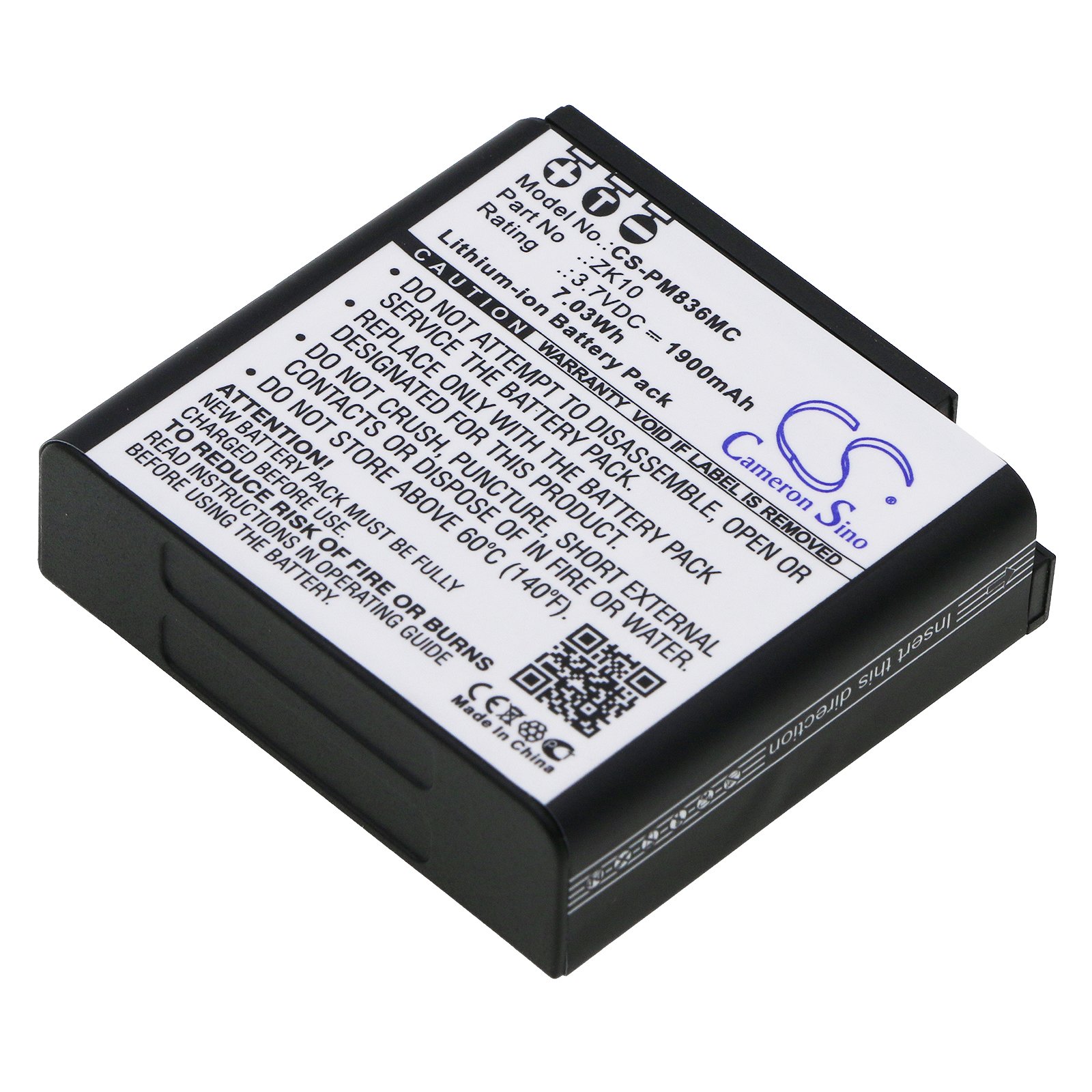 Replacement Polaroid ZK10 Camera Battery (3.7 Volt, 1900 mAh, Li-Ion ...