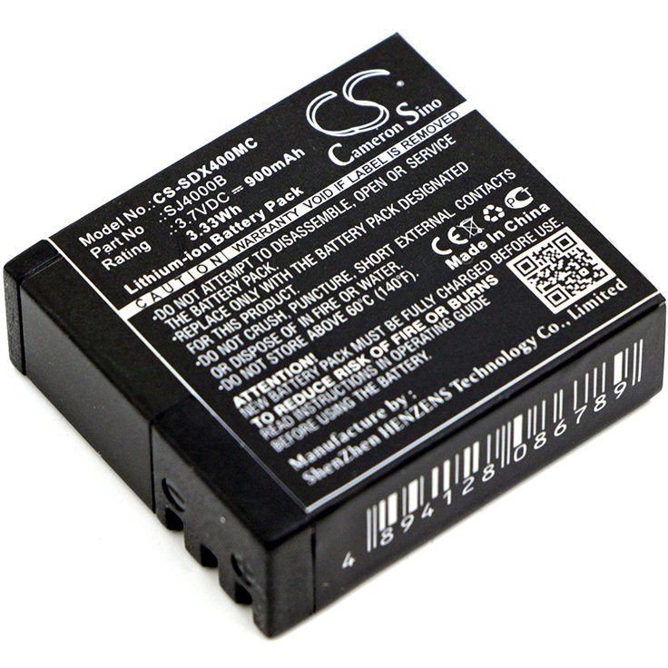 Replacement SJCam GP200 Camera Battery (3.7 Volt, 900 mAh, Li-Ion ...