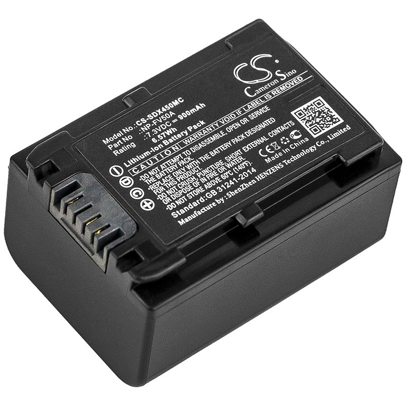 Replacement Sony NP-FV50A Camera Battery (7.3 Volt, 900 mAh, Li-Ion ...